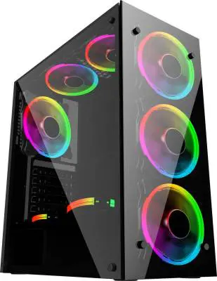 "RCT Gaming ATX Case CMT192 - Black + 550W, 4 RGB Fans"