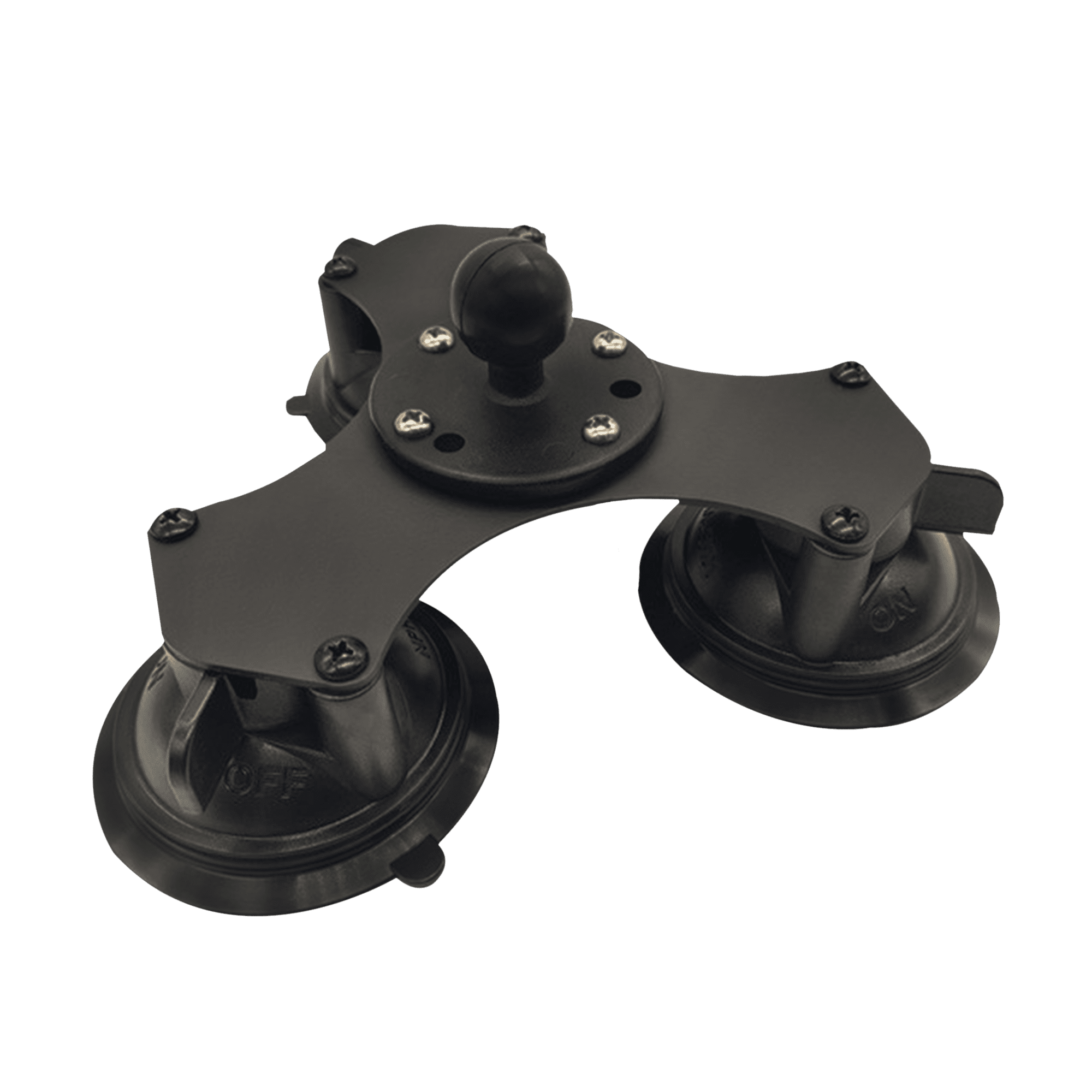 Triple Suction Cup Base with 1.5" Round Ball | RUG-RIZZ-BTSCB