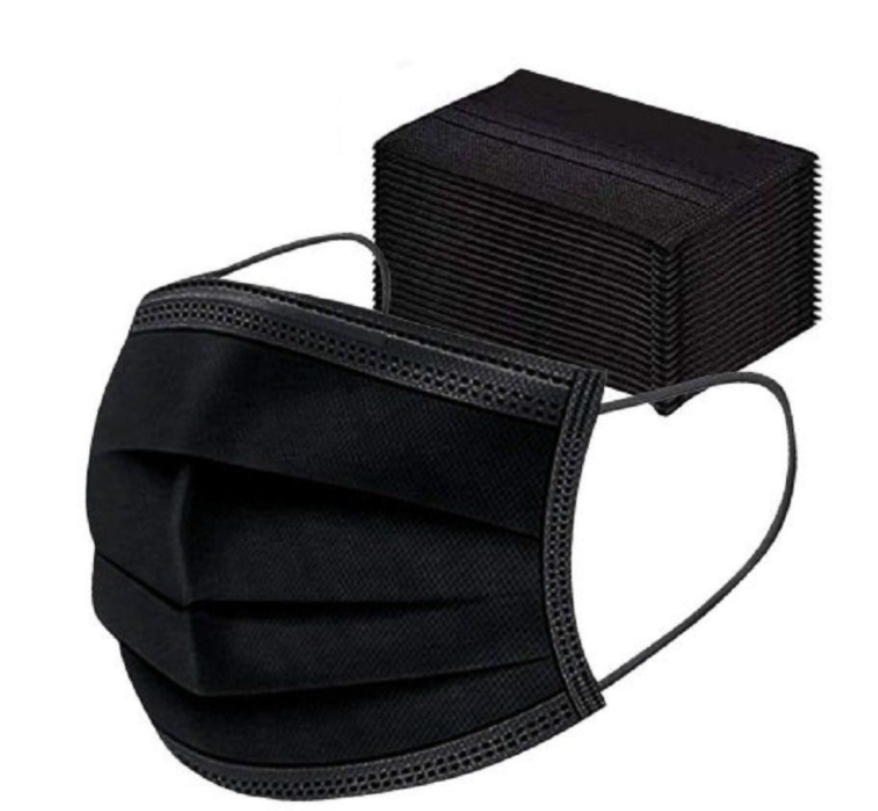 Kids 3 Ply Black Face Mask 50 Pcs, KM511BLK – Comfortable & Safe